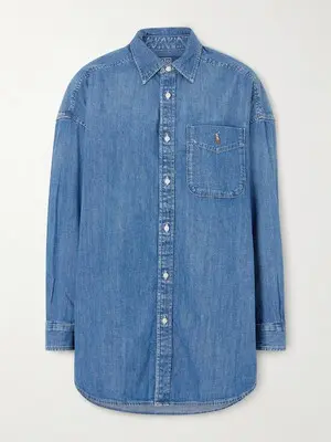 Polo Ralph Lauren Embroidered Denim Longline Shirt