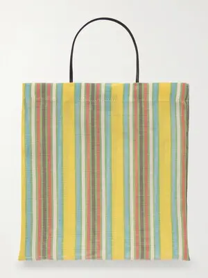 THE ROW Barn Mini Leather-trimmed Canvas Tote