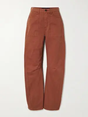 Veronica Beard Cotton-twill Barrel-leg Cargo Pants - Red
