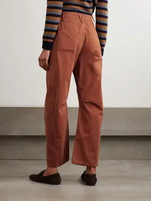 Veronica Beard Cotton-twill Barrel-leg Cargo Pants - Red