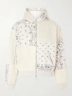 Kapital Panelled Bandana-print Hoodie - Neutrals