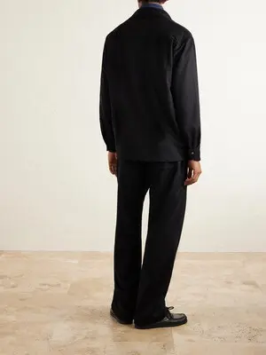 SAMAN AMEL Cashmere Shirt Jacket - Black