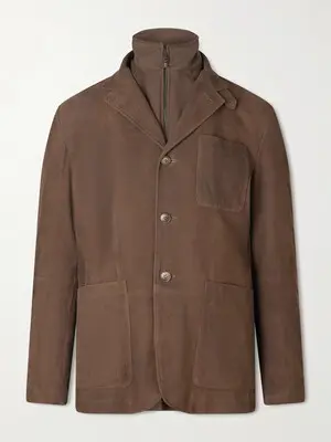 Canali Bruma Layered Suede Jacket
