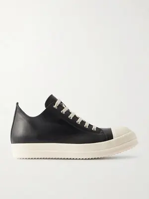 Rick Owens Ramones Leather Low-top Sneakers - Black