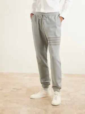 Thom Browne Straight-leg Striped Cotton-jersey Sweatpants
