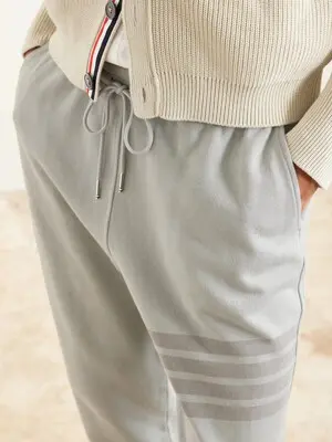 Thom Browne Straight-leg Striped Cotton-jersey Sweatpants