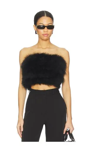 Giuseppe Di Morabito Strapless Cropped Feather Top