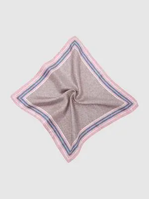 REISS Curzio Silk Micro-print Pocket Square - Soft Pink