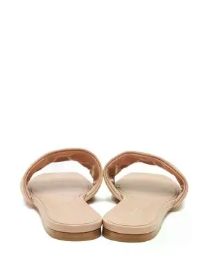 LOUIS VUITTON Logo-embossed Leather Sandals
