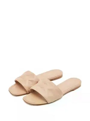 LOUIS VUITTON Logo-embossed Leather Sandals