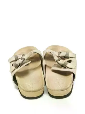 Brunello Cucinelli Suede Buckle Flat Sandals