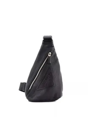 Prada Triangle Logo Leather Sling Backpack