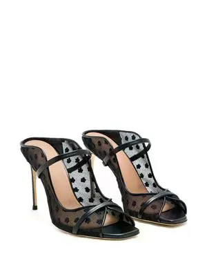 MALONE SOULIERS Floral Mesh Strap Mules