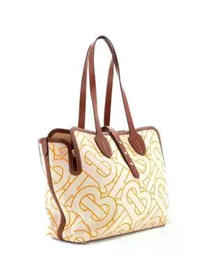 Burberry Soft Belt Bag Xl Tb Monogram Printed Canvas Medium Tote Bag - Brown