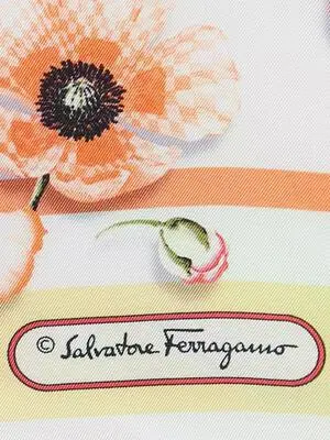 FERRAGAMO Floral-print Silk Scarf - Yellow