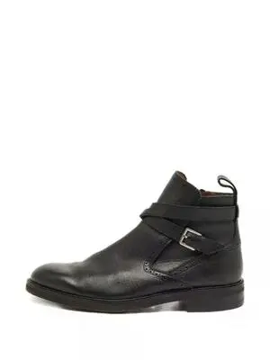 FERRAGAMO Leather Buckle-fastening Boots