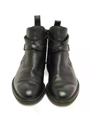 FERRAGAMO Leather Buckle-fastening Boots