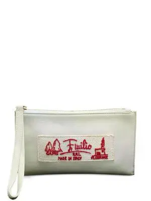 Emilio Pucci Embroidered Clutch - Neutrals