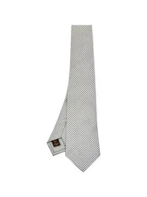LOUIS VUITTON Damier Ebène Silk Neck Tie - Grey