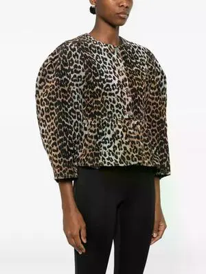 GANNI Animal Print Fitted Jacket