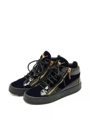 GIUSEPPE ZANOTTI Velvet Zip-up High-top Sneakers - Black