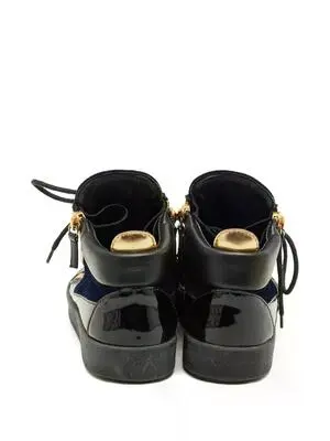 GIUSEPPE ZANOTTI Velvet Zip-up High-top Sneakers - Black