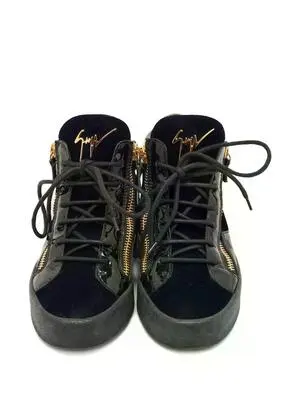 GIUSEPPE ZANOTTI Velvet Zip-up High-top Sneakers - Black