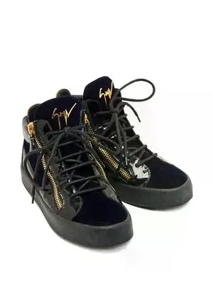 GIUSEPPE ZANOTTI Velvet Zip-up High-top Sneakers - Black