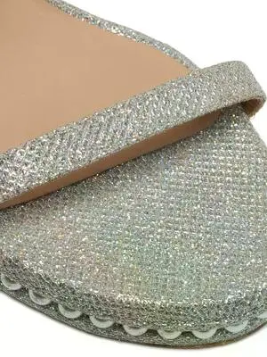 STUART WEITZMAN Nudist Pearl-trimmed Platform Sandals