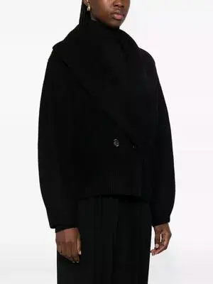 TOTEME Shawl-lapel Double-breasted Cardigan - Black