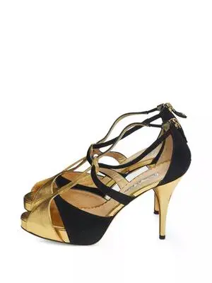 Oscar De La Renta Leather Stiletto Sandals