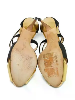 Oscar De La Renta Leather Stiletto Sandals