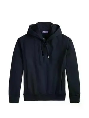 Ralph Lauren Purple Label Fleece Drawstring Hoodie - Blue