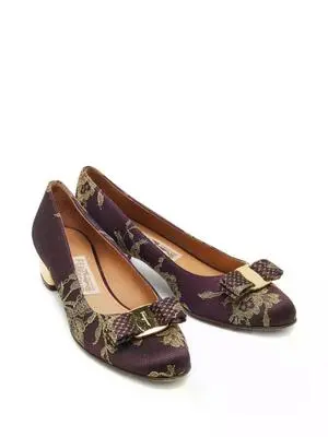 FERRAGAMO Brocade Bow-embellishment Pumps