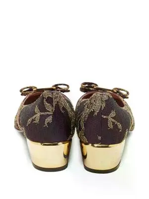 FERRAGAMO Brocade Bow-embellishment Pumps