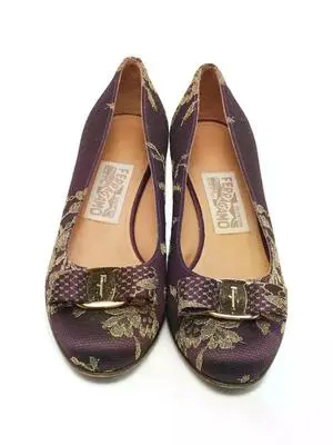 FERRAGAMO Brocade Bow-embellishment Pumps