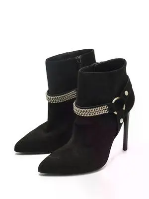 Saint Laurent Chain-embellished Suede Boots
