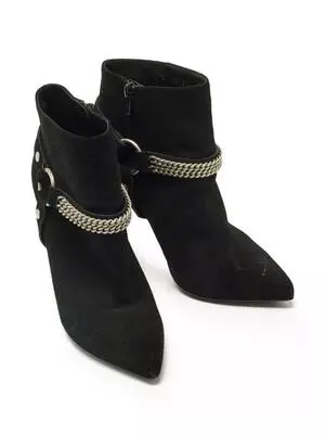 Saint Laurent Chain-embellished Suede Boots