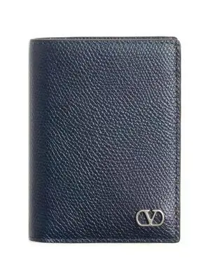 Valentino Garavani Grainy Vlogo Signature Card Holder - Blue