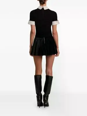 Alice + Olivia Aster Plaid Collar Sweater