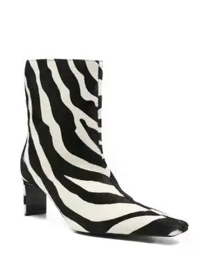Khaite Ona Zebra-pattern Ankle Boots