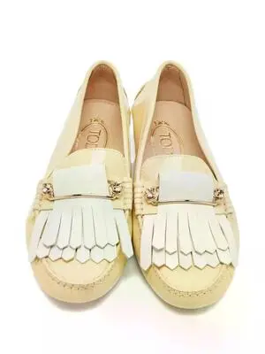 TOD'S Fringe-detail Loafers - Neutrals