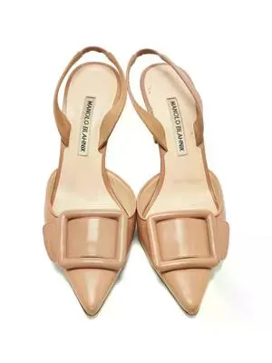 Manolo Blahnik Maysli Leather Pumps
