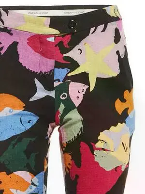 Moschino Crepe Fish-print Trousers