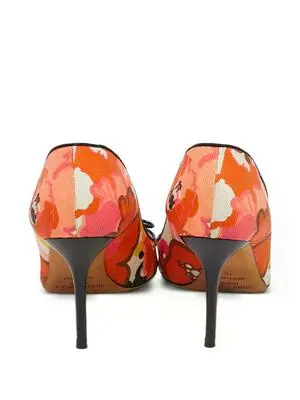 JIMMY CHOO Floral-patterned Peep-toe Pumps