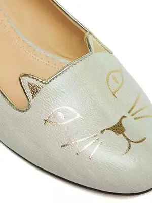 CHARLOTTE OLYMPIA Kitty-print Leather Pumps
