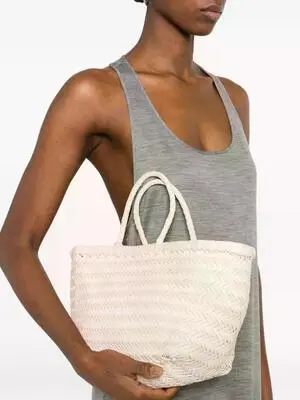 Dragon Diffusion Small Bamboo Triple Jump Woven Tote Bag - Neutrals