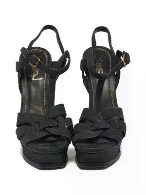Saint Laurent Tribute Python-embossed Leather Sandals