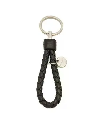 Bottega Veneta Intrecciato Leather Keychain - Black