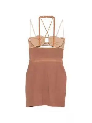 NENSI DOJAKA Draped Double Bra Mini Dress - Neutrals